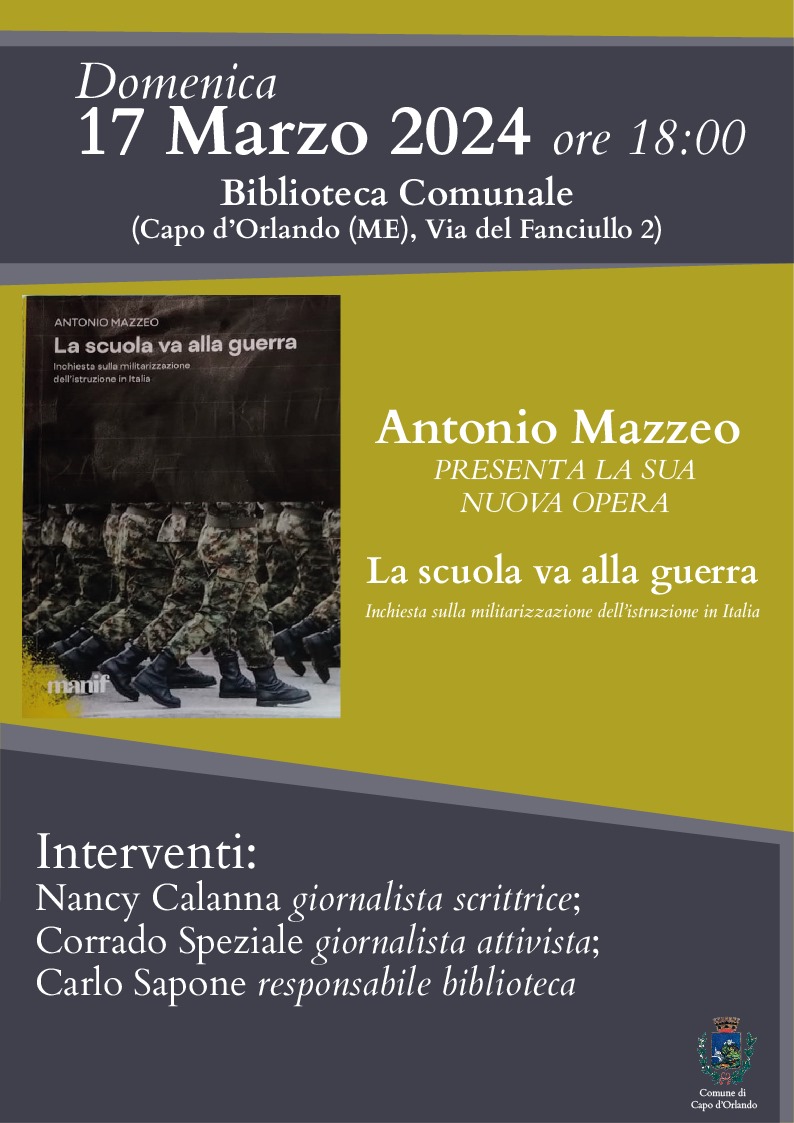 Capo d'Orlando (Me): l'ultima inchiesta di Antonio Mazzeo sarà ... Capo d'Orlando (Me): l'ultima inchiesta di Antonio Mazzeo sarà ...